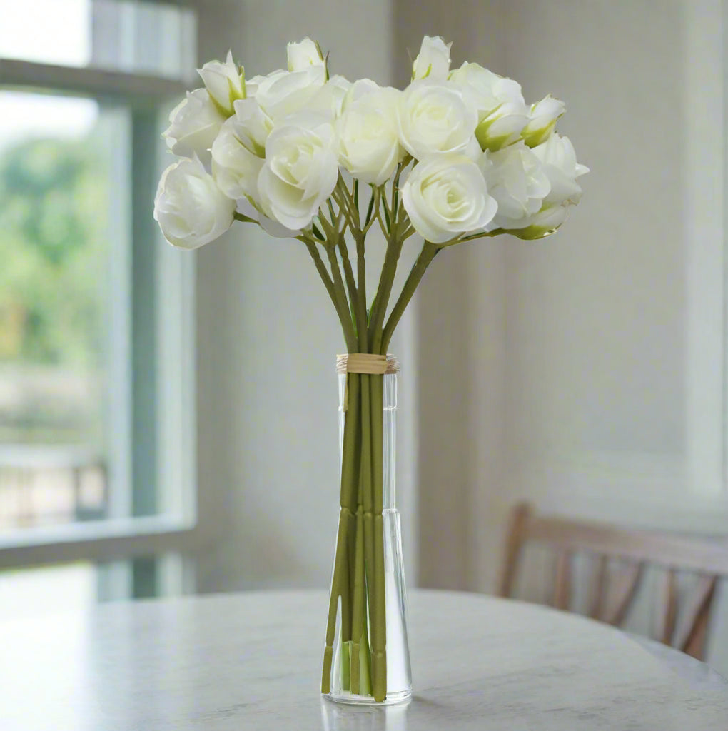A bunch of ivory artificial faux silk spray roses – AbigailRose