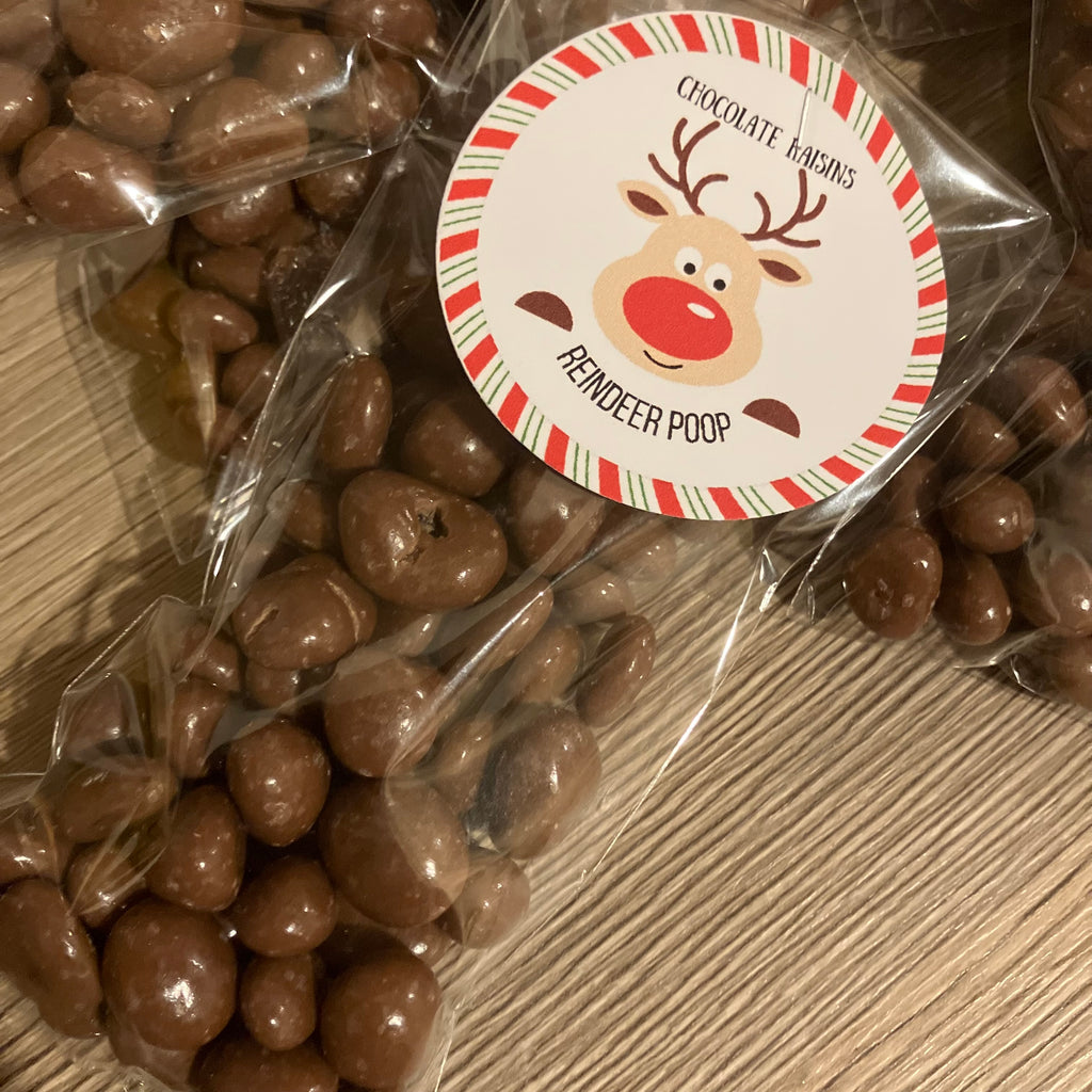 christmas chocolate reindeer poop raisins sweet treats - stocking fill ...