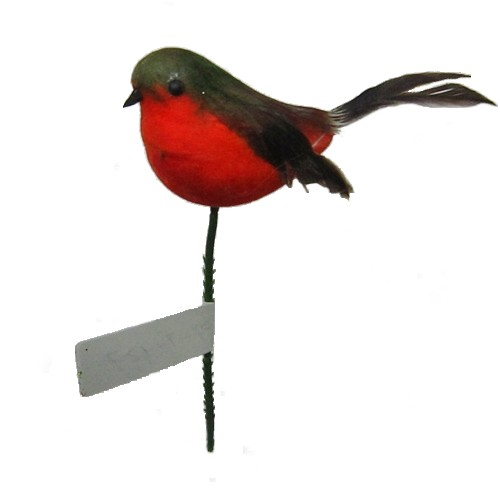 A pack of 6 artificial red feathered robin picks – AbigailRose