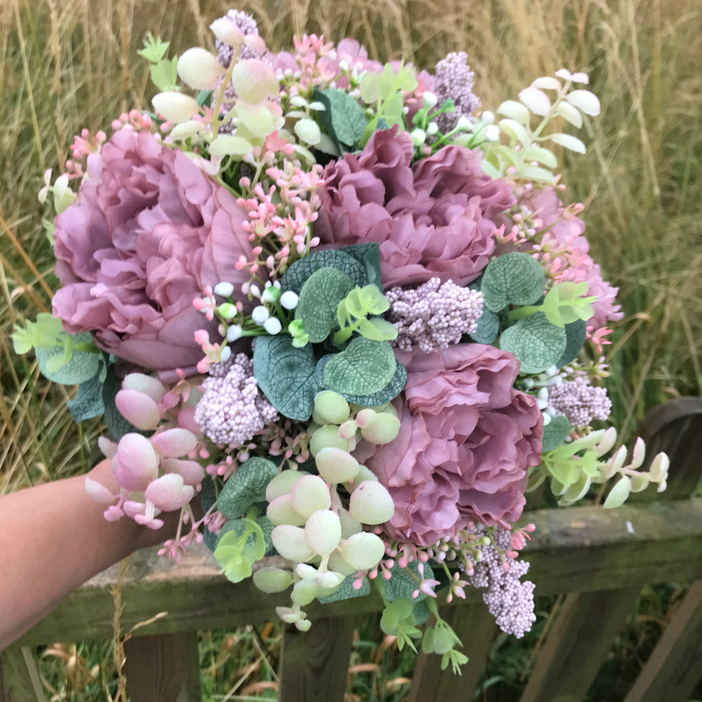 a wedding bouquet collection of pink and mauve flowers – AbigailRose